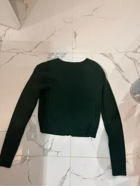 Brandy Melville | Tops | Brandy Melville Dark Green Ribbed Vneck Button ...